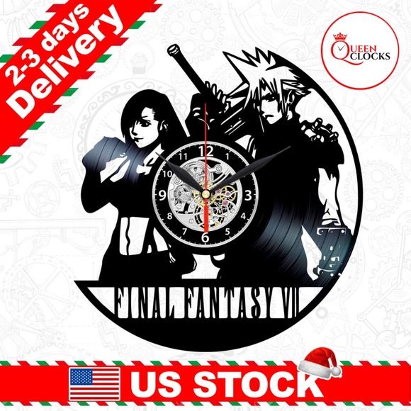 QueenClocks | Wall Decor | World Of Final Fantasy 7 Vii Clock Vinyl ...